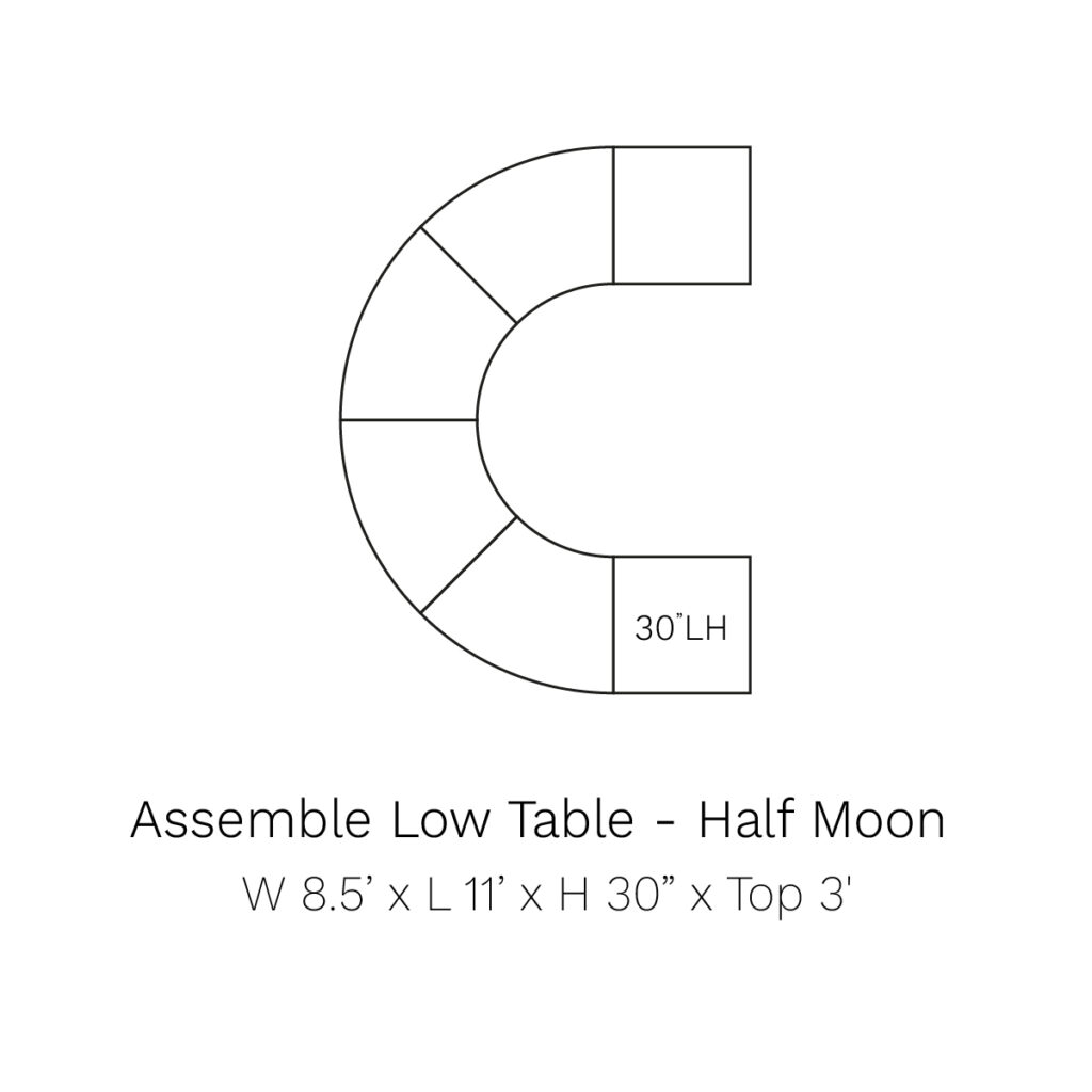 Assemble Table 3′ x 3′ – Half Moon – Sun Tent
